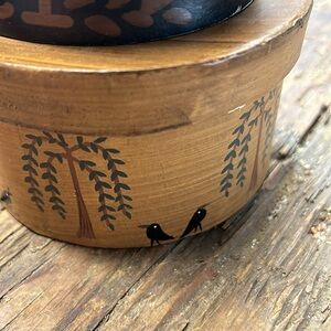 Accents | Set Of 4 Folk Art Primitive Colonial Stacking Nesting Boxes ...